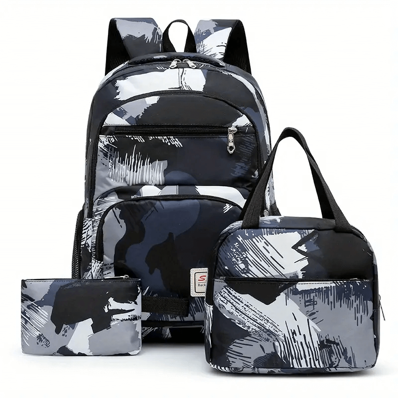3pc Pattern Backpack Set w/ Lunch Bag & Clutch Purse | A&P Shop and Go